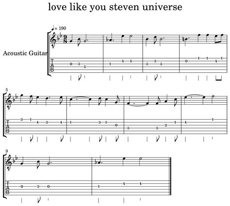 Love Like You Steven Universe Sheet Music For Acoustic Guitar