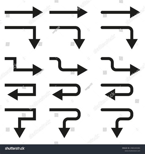Angular Arrow Icons Vector Direction Shapes Stock Vector Royalty Free 2581243181 Shutterstock