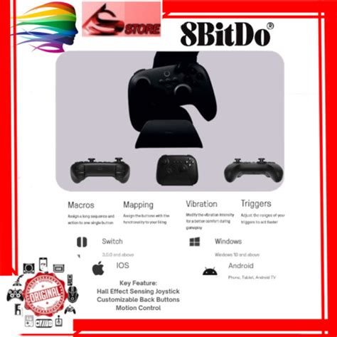 Promo 8Bitdo Ultimate Bluetooth Controller Gamepad With Charging Dock Black Hitam Garansi