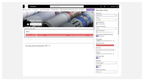 News Scroller Sharepoint News Ticker
