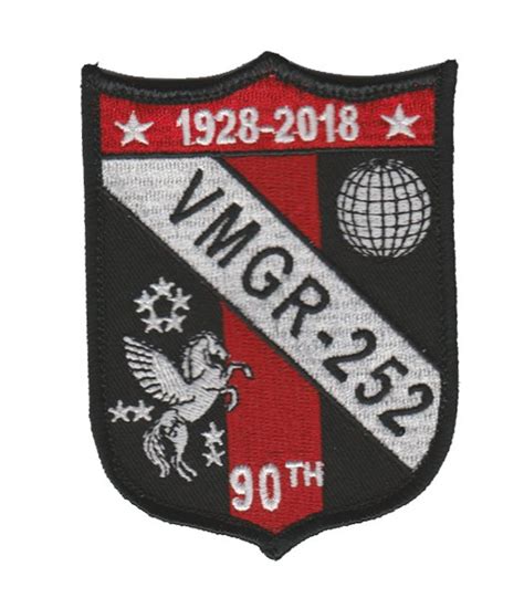 4 Marine Corps Vmgr 252 90th Anniversary Shield Military Embroidered Patch