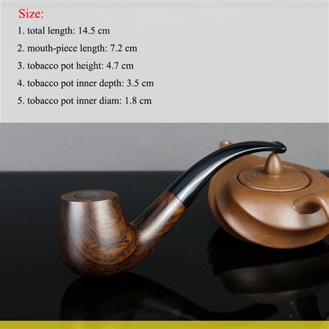 Badu Bg Лула от абаносово дърво от най висок клас 9 мм филтърна лула за тютюн ръчно изработена