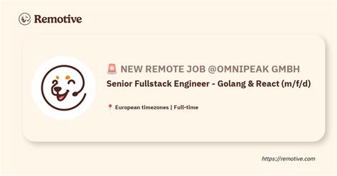 [hiring] senior fullstack engineer golang and react m f d omnipeak gmbh