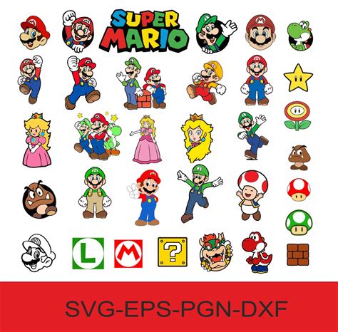 Super Mario SVG Bundle For Cricut And Sublimation Mario Cut Files Mario Clipart Super Mario