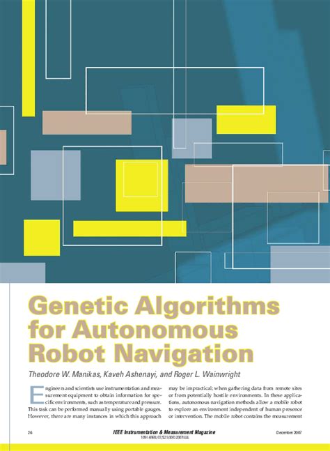 pdf genetic algorithms for autonomous robot navigation