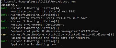 Windows ARM Warn Occured When Dotnet Run F Webapi MVC In CLI Issue Dotnet