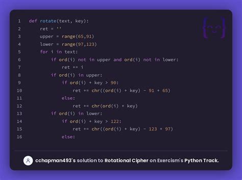 Cchapman493s Solution For Rotational Cipher In Python On Exercism