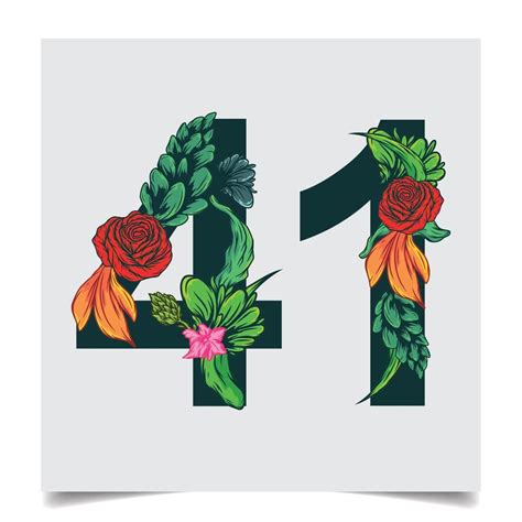 Numbers Vector Colorful Flower Font Stock Illustration Art 11187067