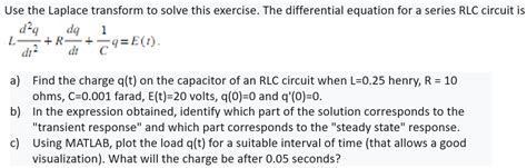 Solved Use The Laplace Transform To Solve This Exercise The Chegg