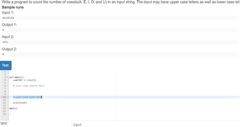 Solved Write A Program To Count The Number Of Vowels A E Chegg