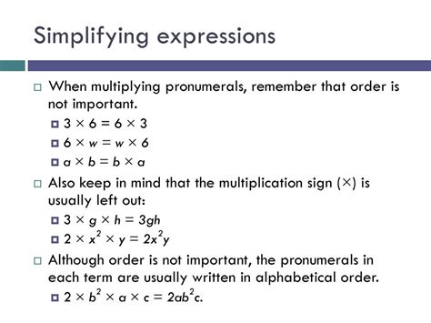 Multiplying Pronumerals Ppt Download