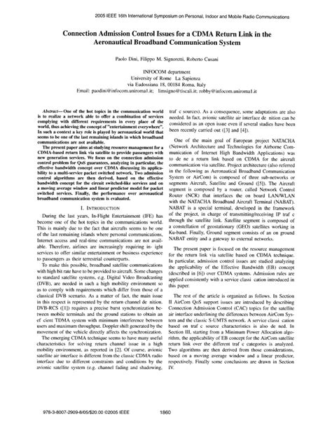 Pdf Connection Admission Control Issues For A Cdma Return Link In The Aeronautical Broadband