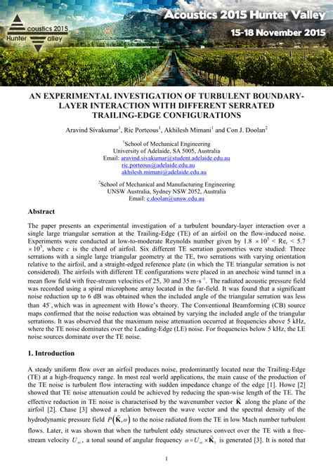 Pdf An Experimental Investigation Of Turbulent Boundary Layer