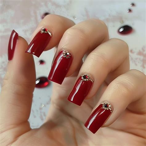 Ruby Resplendence Unveiled In 2024 Red Nails Almond Nails Pink Nails