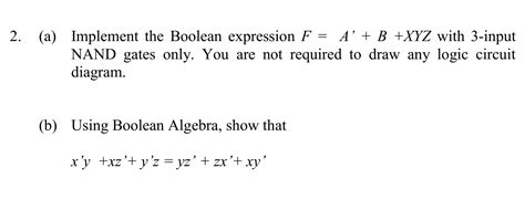Solved 2 A Implement The Boolean Expression F A B Xyz
