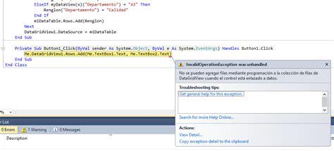 Agregar Fila En Un DataGridView Enlazado Con Un DataTable