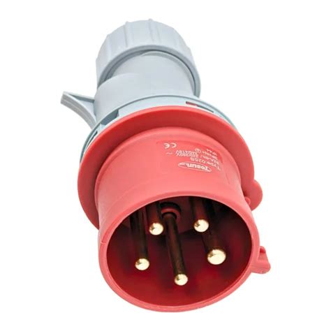 Conector Trifásico Enchufe Macho 4pt Rojo Conectores Y Enchufes