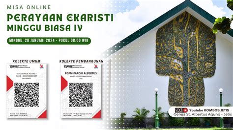 Misa Online 28 Januari 2024 Pk 08 00 WIB EKARISTI MINGGU BIASA IV