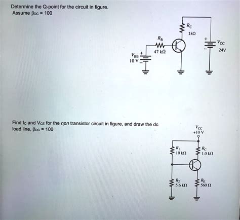 Solved Determine The Q Point For The Circuit In Figure Assume Dc 100