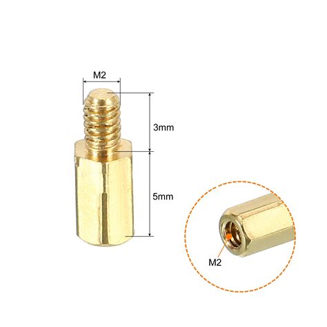 5mm3mm M2 Standoff Screws 100 Pack Brass Hex Pcb Standoffs Nuts Gold