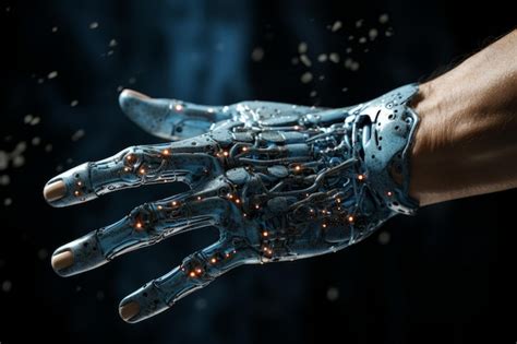 Premium Ai Image Futuristic Hybrid Implant Integration Of Human And Robotic Hand Pioneering