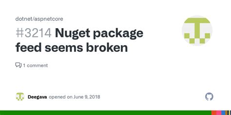 Nuget Package Feed Seems Broken · Issue 3214 · Dotnetaspnetcore · Github