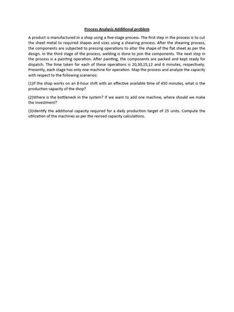 process analysis additional problem pdf