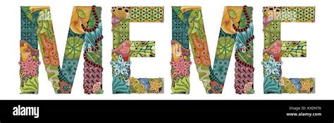 Word MEME Vector Decorative Zentangle Object Stock Vector Image Art