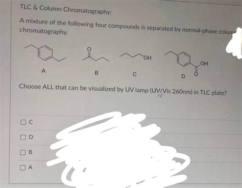 Solved TLC Column Chromatography A Mixture Of The Chegg Com