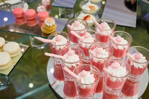 Stylish Sweet Candy Buffe Set At The Wedding Ceremony Confection Stock Image Image Of Baked