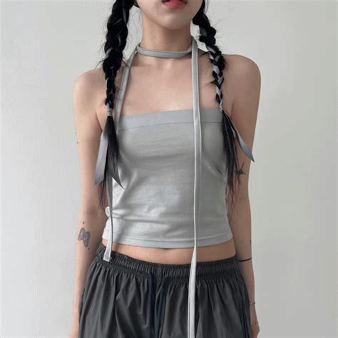 세일 반품교환불가[made]애쉬 머플러 튜브탑 Set 에이블리