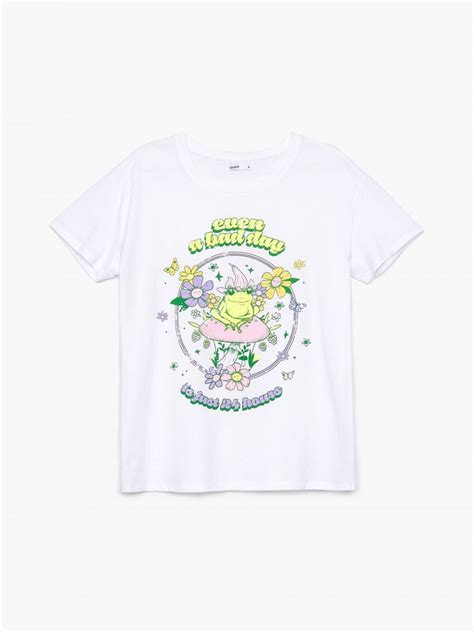 Tricou Cu Imprimeu Culoare Alb Cropp 2141e 00x