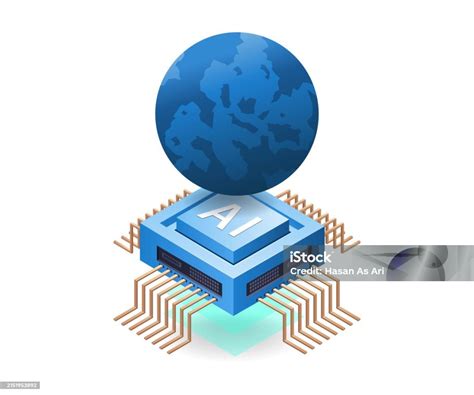 인공 지능 인터넷 인포 그래픽의 세계 3d 그림 평면 아이소 메트릭 가상현실에 대한 스톡 벡터 아트 및 기타 이미지 가상현실 개념 개념과 주제 Istock