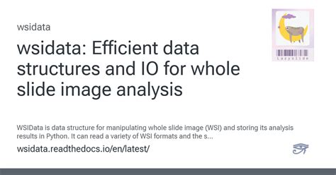 Wsidata Efficient Data Structures And Io For Whole Slide Image