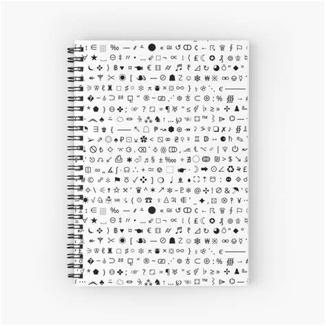 Esoteric Symbols Notebook Unicode Special Characters Blackwhite