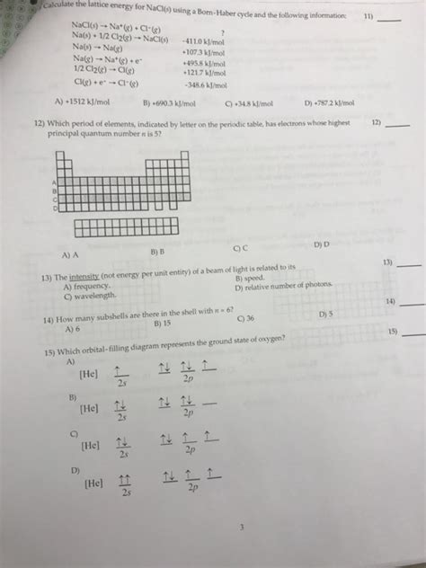 Solved Calculate The Lattice Energy For Naci S Using A