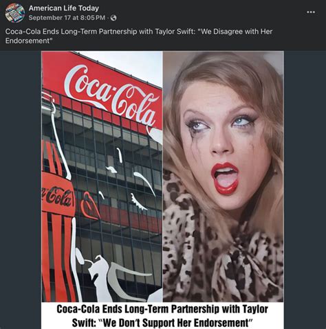 Coca Cola Cut Ties With Taylor Swift Over Harris Endorsement