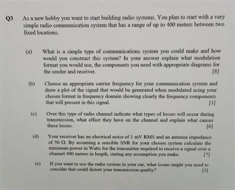 As A New Hobby You Want To Start Building Radio Chegg Com