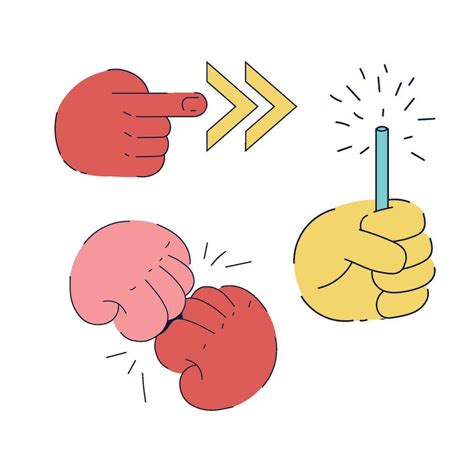 Hand Palm Gestures Vector Illustration 35192124 Vector Art At Vecteezy