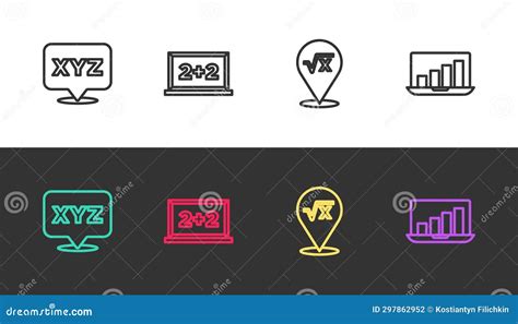 Set Line Xyz Coordinate System Chalkboard Square Root Of X Glyph And