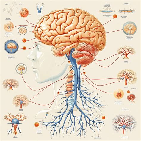 Ilustración Del Diagrama De Anatomía Del Cerebro Y El Sistema Nervioso
