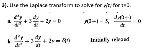 Solved Use The Laplace Transform To Solve For Y T For Chegg