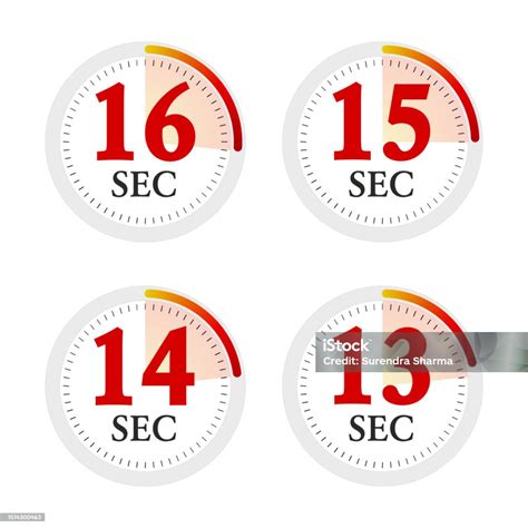 디지털 타이머 세트 13 14 15 16 초 스톱워치 아이콘입니다 벡터 그림입니다 0명에 대한 스톡 벡터 아트 및 기타 이미지 Istock