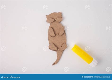 Cardboard Otter Craft Preparation Step With Parts Assembly Craft