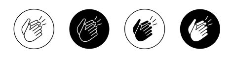 Clapping Hands Icon Set Congratulation And Cheers Vector Image