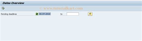 FZW7 SAP Tcode Dates Overview