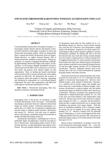 end to end chromosome karyotyping with data augmentation using gan pdf