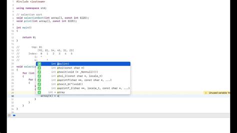 C Tutorial Selection Sort Youtube