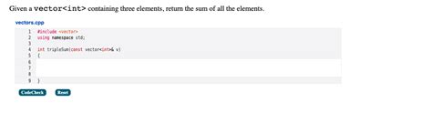 Solved Given A Vector Containing Three Elements Return The Chegg Com