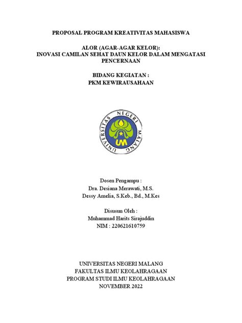 Pkm Kewirausahaan Muhammad Harits Sirajuddin Pdf